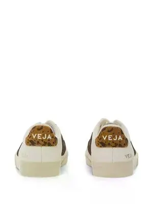 VEJA Campo Leather Sneakers With Leopard Print Heel - Neutrals