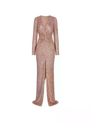 ROSERRY Sequin-embellished Twist-detail Dress - Pink