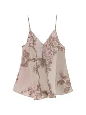 MES DEMOISELLES Floral V-neck Top - Pink
