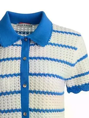 Alice + Olivia Randall Pointelle Knit Cardigan - White