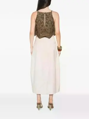 MOUTAKI Guipure-lace Cropped Blouse