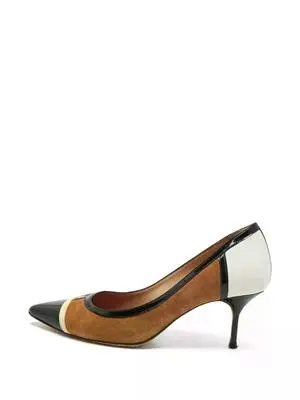 Carolina Herrera Tricolour Suede Pumps