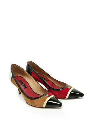 Carolina Herrera Tricolour Suede Pumps