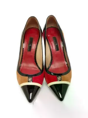 Carolina Herrera Tricolour Suede Pumps