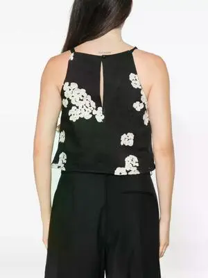 MOUTAKI Sleeveless Floral Embroidered Blouse