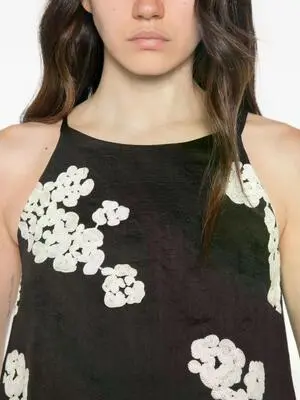 MOUTAKI Sleeveless Floral Embroidered Blouse