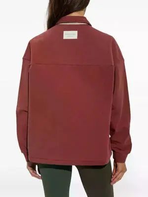 RETHINKIT STUDIOS Oversized Long Sleeve Polo Shirt With Logo Patch - Red