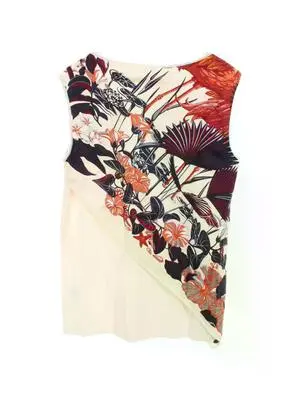 Hermès Floral-print Sleeveless Silk Tank Top