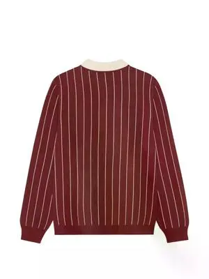 LES DEUX Pinstriped Long-sleeve Polo Shirt