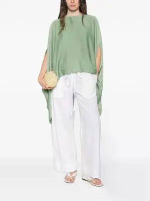 MOUTAKI Boat-neck Cape-style Blouse