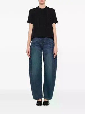 Sacai Cable-knit Hybrid-denim Sweater