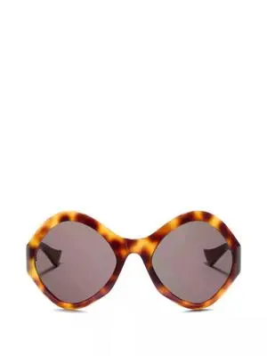 Valentino Garavani Vlogo Signature Geometric-frame Sunglasses - Brown