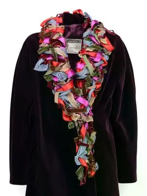 Moschino Ribbon-embellished Velvet Coat
