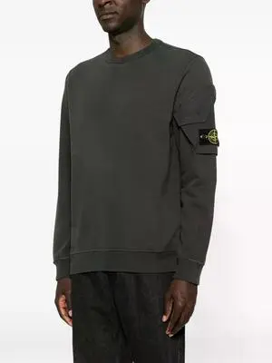 Stone Island Logo Patch Long Sleeve Sweatshirt - Grey