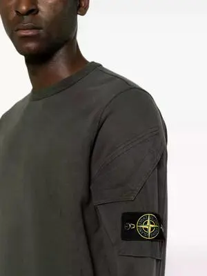 Stone Island Logo Patch Long Sleeve Sweatshirt - Grey
