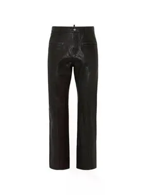 Dsquared2 Twist Leather Trousers - Black