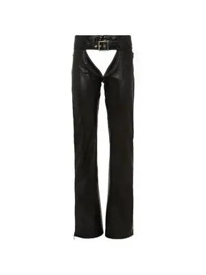 Dsquared2 Buckle Belt Leather Trousers - Black