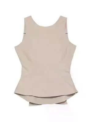 MOUTAKI Bow-detail Peplum Blouse - Neutrals
