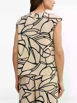 Joseph Ribkoff Abstract-print Cap-sleeve Top