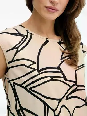 Joseph Ribkoff Abstract-print Cap-sleeve Top
