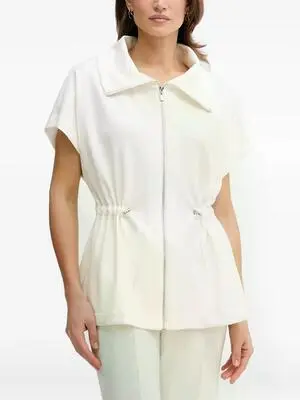 Joseph Ribkoff Drawstring-waist Zip-up Jacket - White