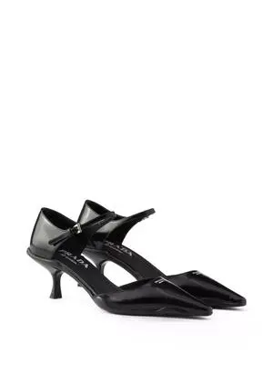 Prada Brushed-leather D'orsay Pumps - Black