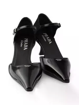 Prada Brushed-leather D'orsay Pumps