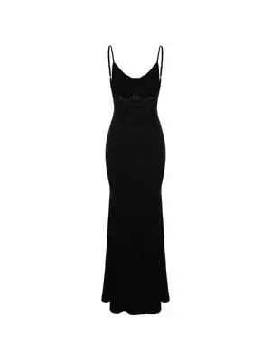 HAMZA Riviera Lace-panel Maxi Dress