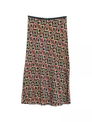 SIYU Geometric-print Midi Skirt