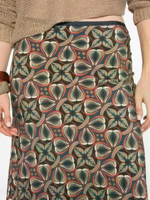 SIYU Geometric Print Midi Skirt