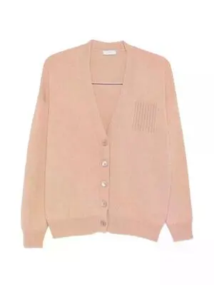 Peserico Beaded-pocket V-neck Cardigan - Neutrals