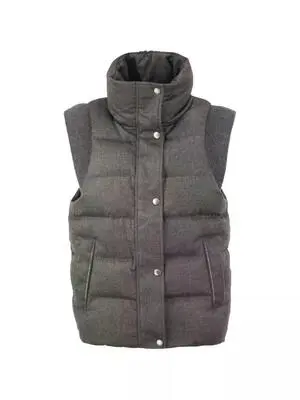 Peserico Padded High-neck Gilet - Grey