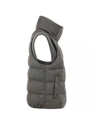 Peserico Padded High-neck Gilet With Lurex Knit Inserts
