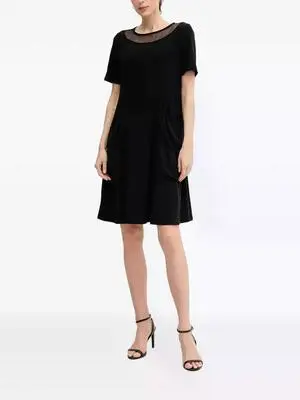 Joseph Ribkoff Mesh-panel Pocket Mini Dress - Black