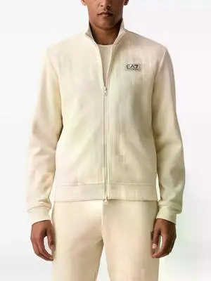 EA7 Logo-patch Zip-up Sweater - Neutrals