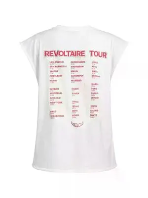 Zadig&Voltaire Rhinestone Embellished Cap Sleeve T-shirt