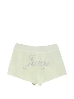 SPORTY & RICH Rhinestone-embellished Track Shorts - Green
