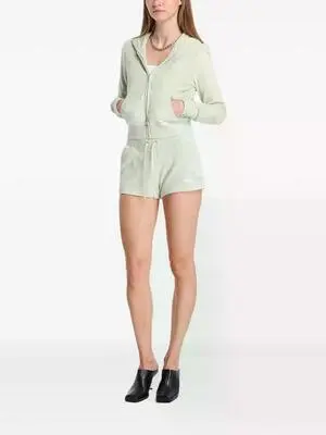 Sporty & Rich Rhinestone Embellished Track Shorts
