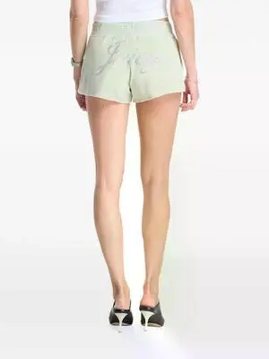 Sporty & Rich Rhinestone Embellished Track Shorts