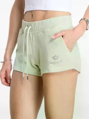Sporty & Rich Rhinestone Embellished Track Shorts