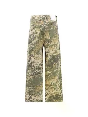 NUMERI Camouflage-print Straight-leg Jeans