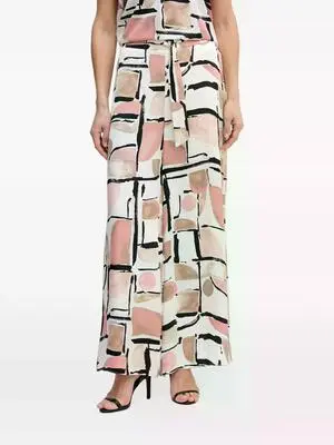 Joseph Ribkoff Abstract-print Palazzo Pants - White