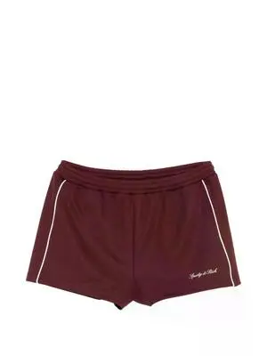 SPORTY & RICH Logo-embroidered Track Shorts - Red