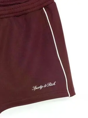 SPORTY & RICH Logo Embroidered Track Shorts