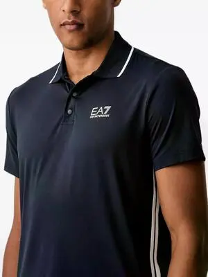 EA7 Logo-print Side-stripe Polo Shirt