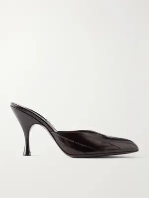 HERBERT LEVINE Sitting Pretty" Textured Leather Pumps - Brown