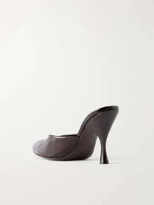 HERBERT LEVINE Textured-leather Pumps - Dark Brown