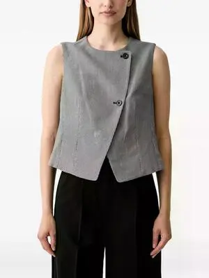 Dkny Houndstooth-pattern Wrap-style Top