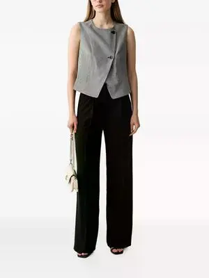 Dkny Houndstooth-pattern Wrap-style Top