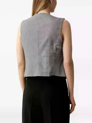 Dkny Houndstooth-pattern Wrap-style Top